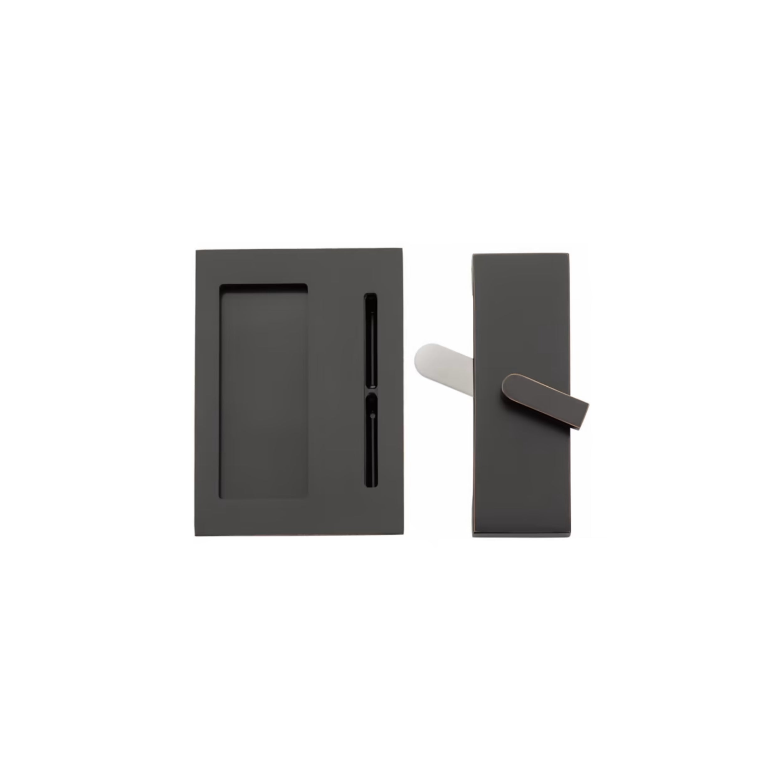 Modern Rectangular Barn Door Privacy Lock and Flush Pull with Integrat ...