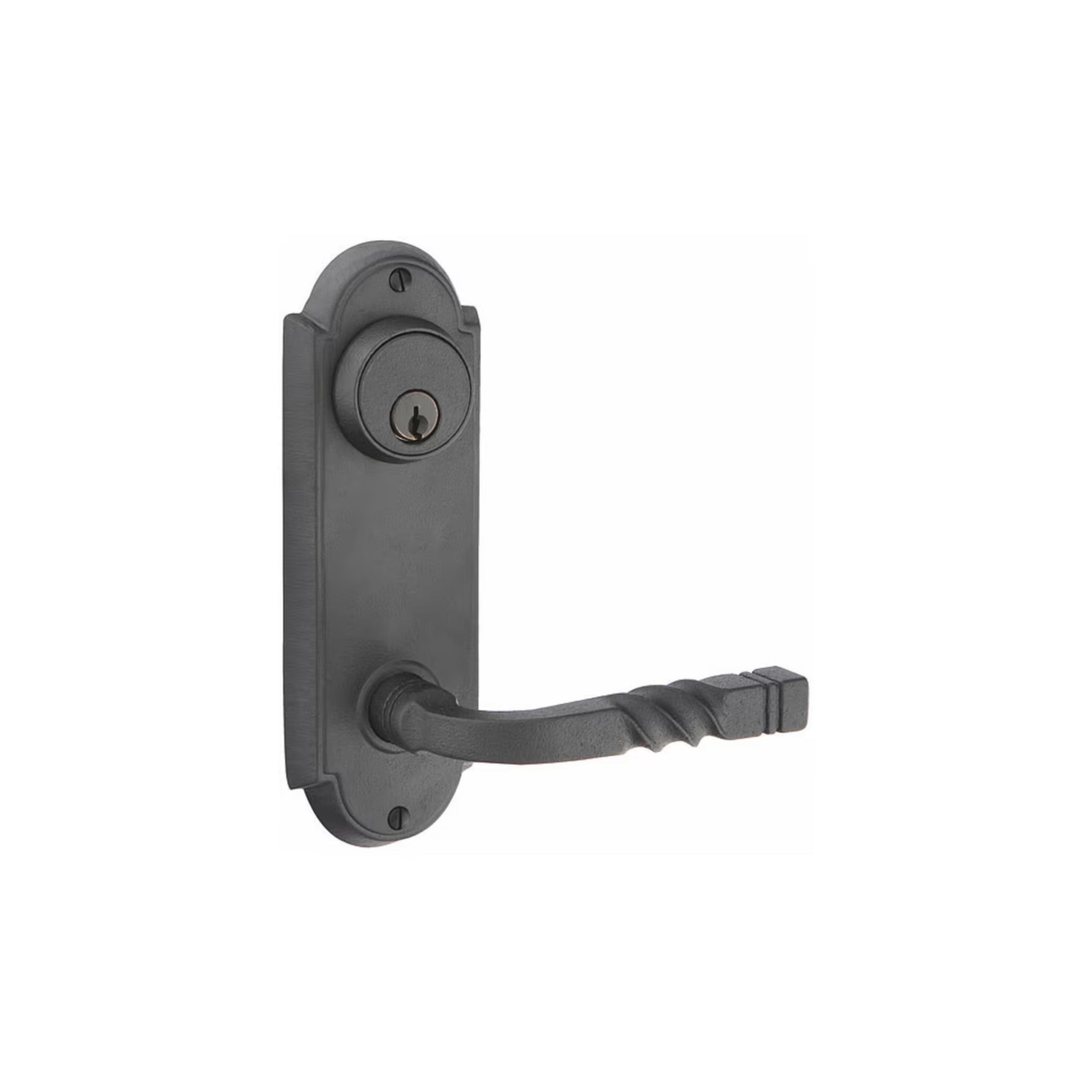 #5 Wrought Steel 3 5/8” C to C Keyed Sideplate Lock – Hardware Collection